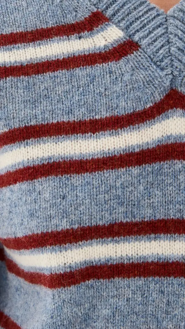 Daughter Shetland Stripe V-neck