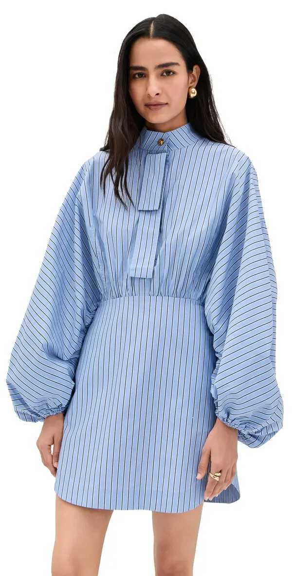 Zimmermann Drawstring Stripe Mini Dress