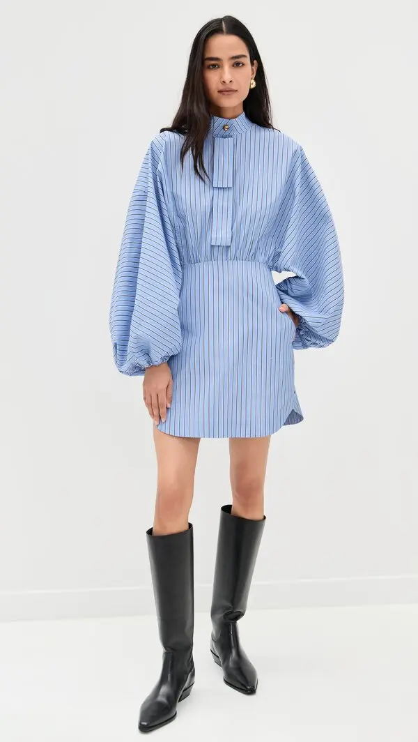 Zimmermann Drawstring Stripe Mini Dress