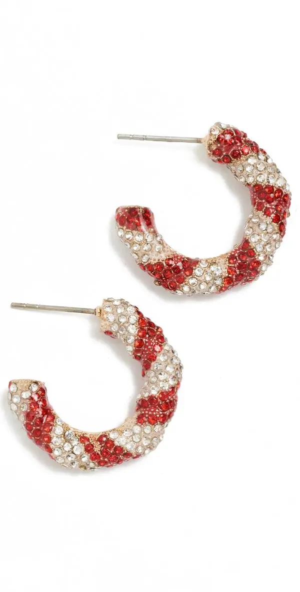 Baublebar Peppermint Hoop Earrings - Red Small