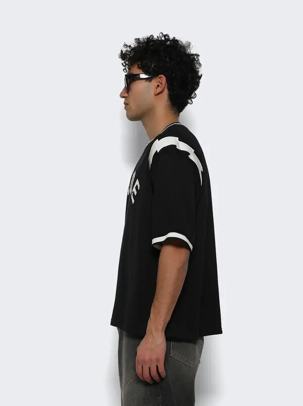 Rhude Logo Lightning Ringer Tee And White - Black