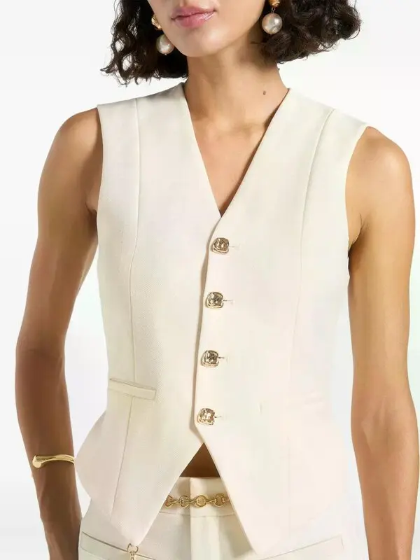 Manière De Voir Maniere De Voir Christine Tailored Belted Waistcoat - Neutrals