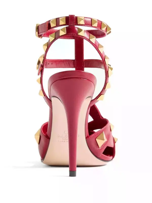 Valentino Garavani Studded Kidskin Pumps - Red