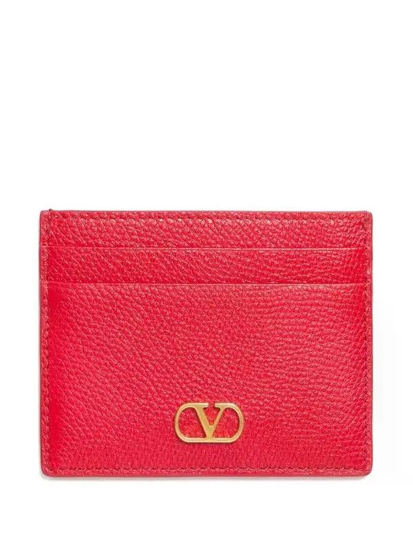 Valentino Garavani V-logo Signature Card Holder - Red