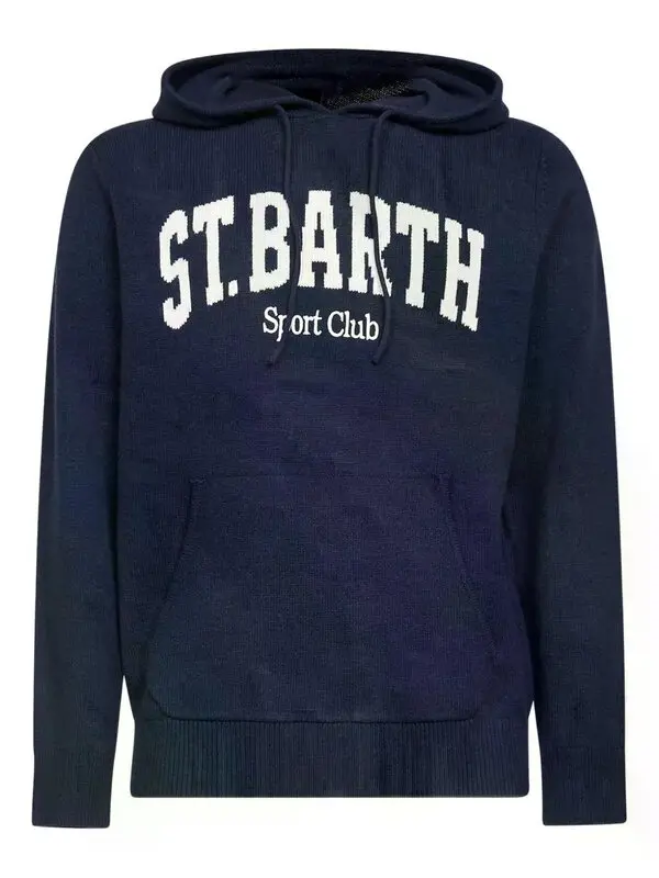MC2 SAINT BARTH Logo-jacquard Hoodie - Blue