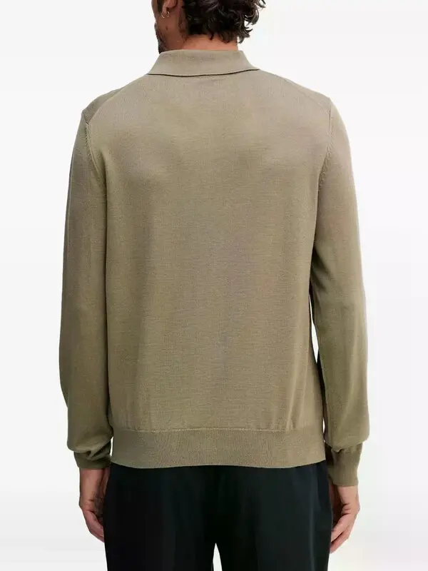 BOSS Button Long-sleeve Polo Shirt