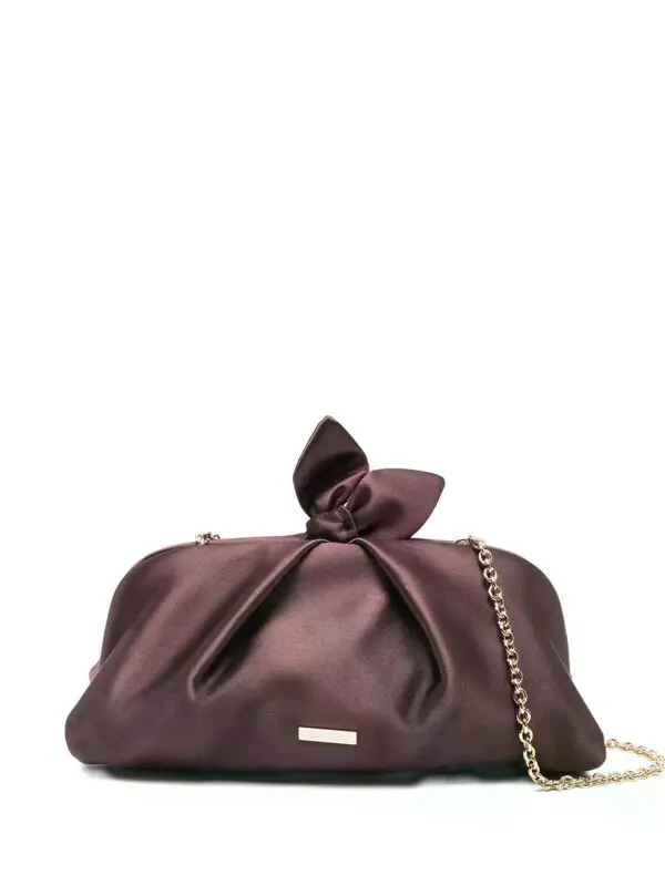 AQUAZZURA Bow Chain Clutch - Brown