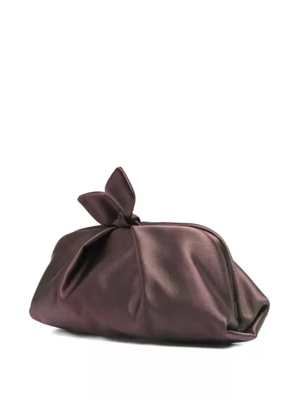 AQUAZZURA Bow Chain Clutch - Brown