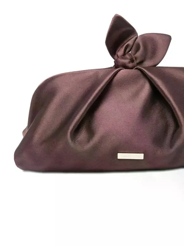 AQUAZZURA Bow Chain Clutch - Brown