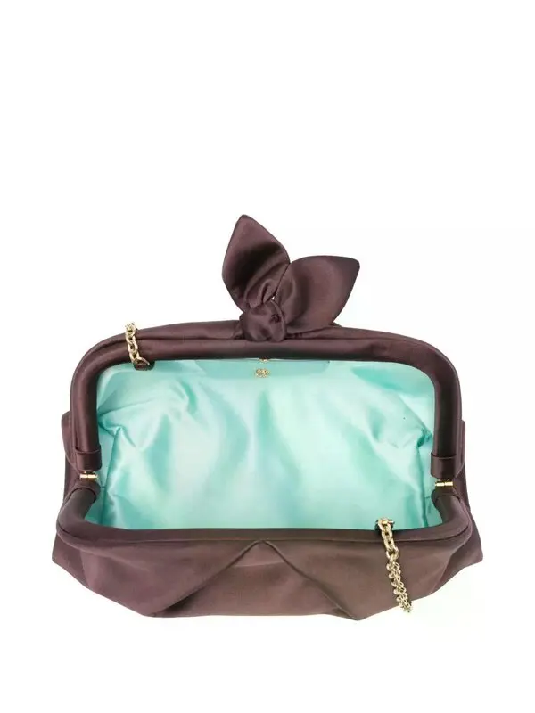 AQUAZZURA Bow Chain Clutch - Brown
