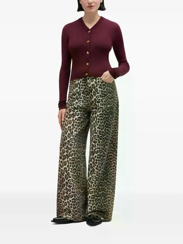 GANNI Buttoned V-neck Cardigan