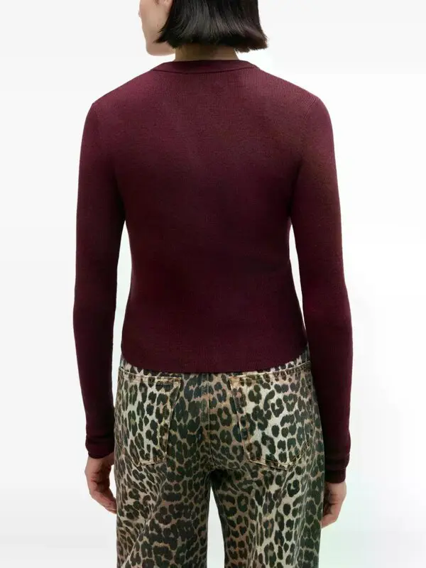 GANNI Buttoned V-neck Cardigan