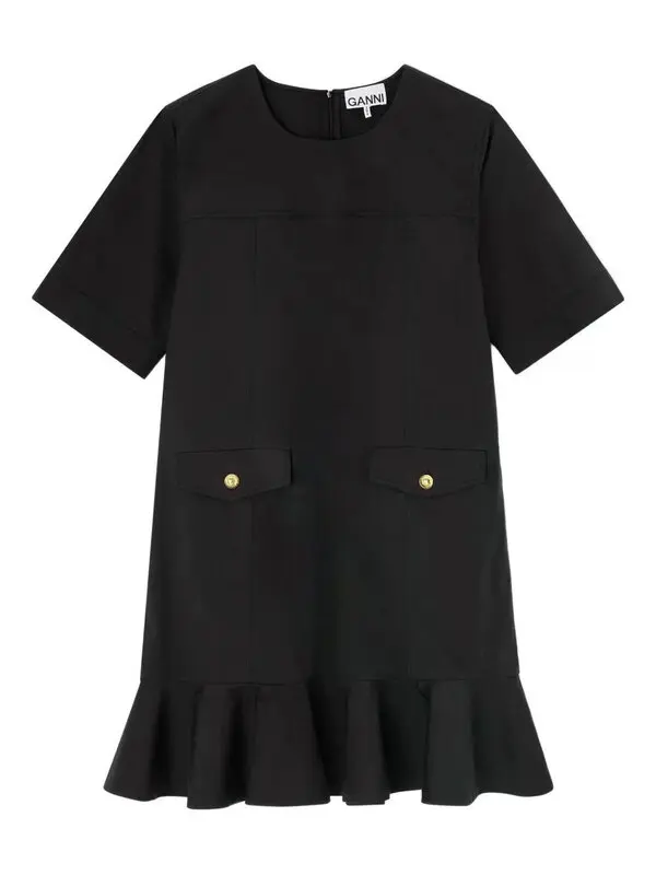 GANNI Mini Ruffled Pocket Dress