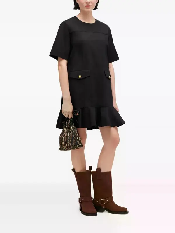 GANNI Mini Ruffled Pocket Dress