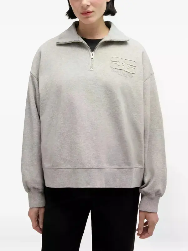 GANNI Half-zip Organic Cotton Sweater