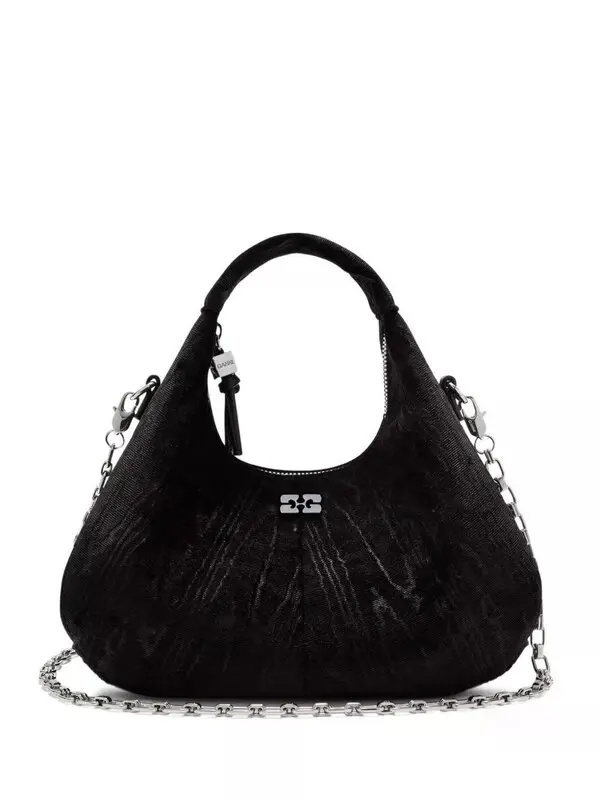 GANNI Mini Logo-detail Chain Tote Bag - Black