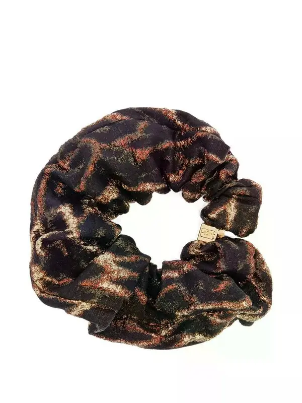 GANNI Textured Logo Hair Accessory - Black