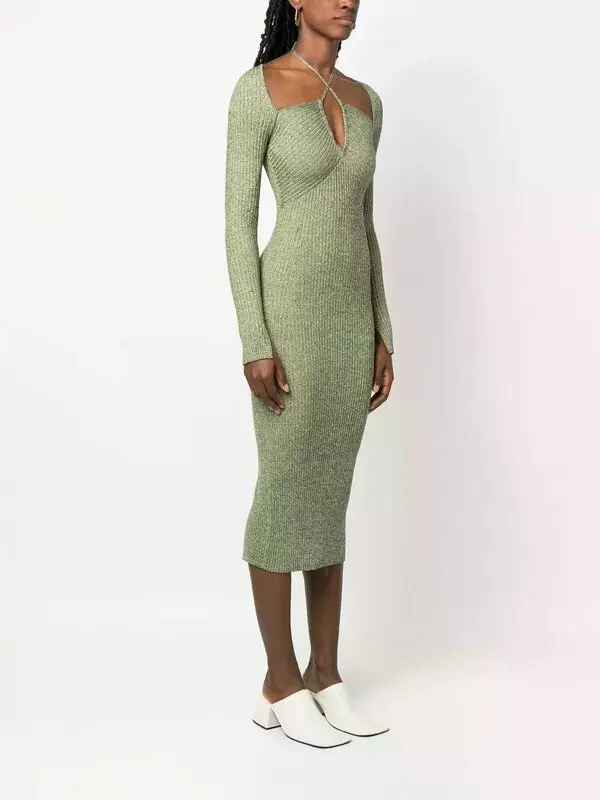 Simkhai Crossover Strap Bodycon Midi Dress