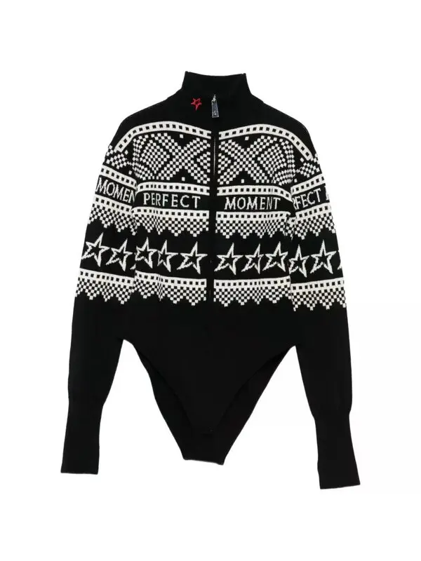 Perfect Moment Star-pattern Long-sleeve Bodysuit
