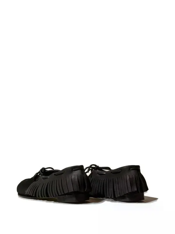 Hereu Tilla Fringed Suede Loafers - Black