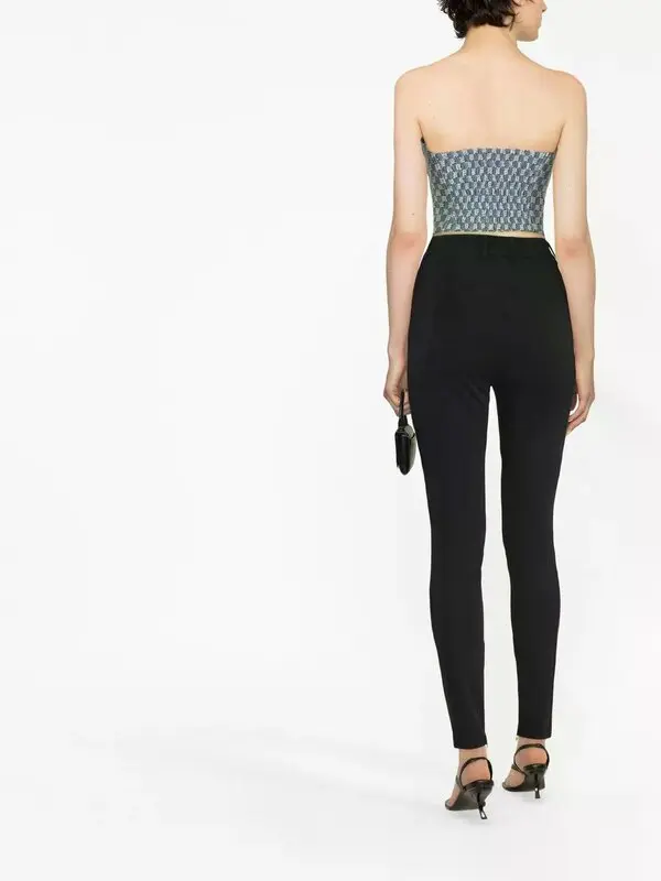 MISBHV Monogram-jacquard Strapless Corset Top