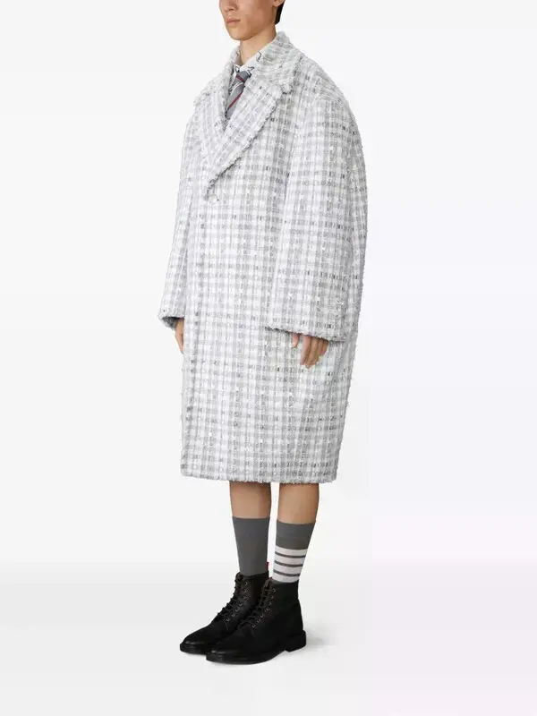 Thom Browne Gingham-check Tweed Coat