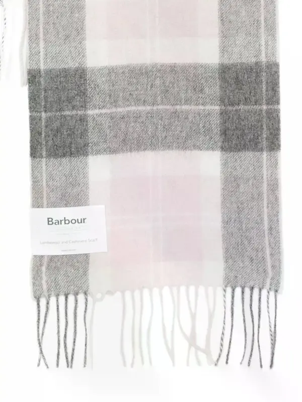 Barbour Checked Fringed Scarf