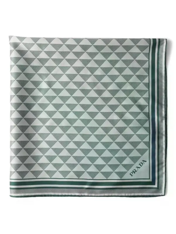 Prada Symbole-pattern Silk Scarf - Neutrals