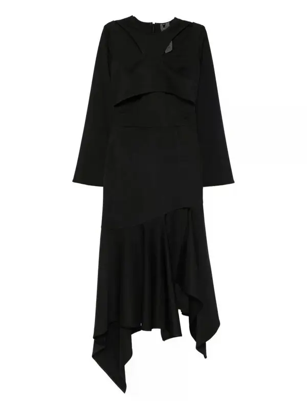 RHIZOME Evelyn Cut-out Asymmetric Midi Dress