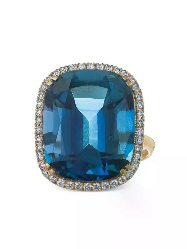 Goshwara 18k Yellow Gossip Diamond And Topaz Ring - Gold