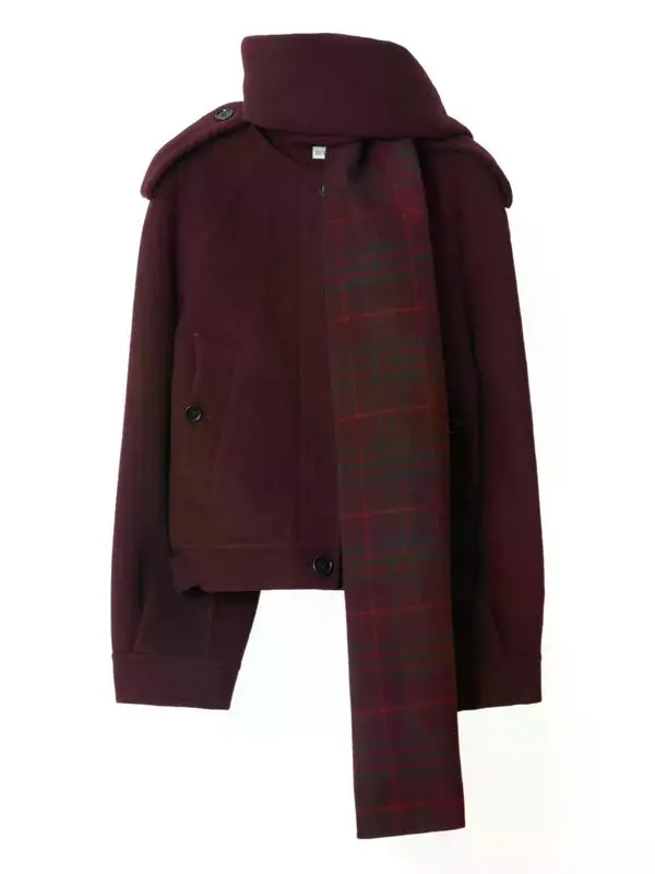 Burberry Detachable Scarf Wool Jacket