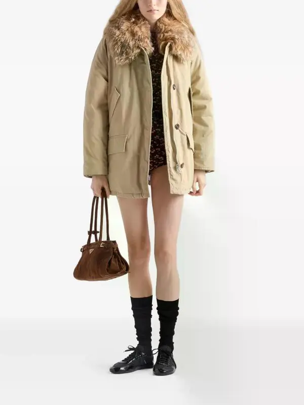 Prada Shearling-collar Jacket - Neutrals