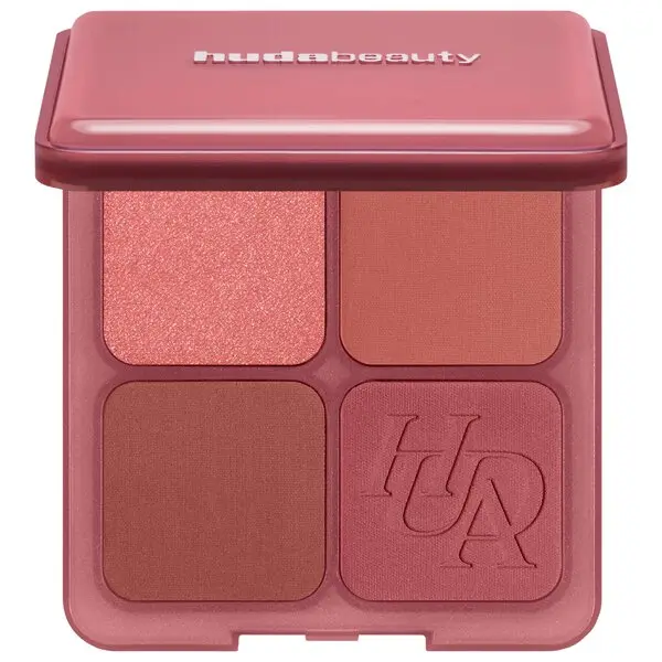 HUDA BEAUTY Blush Filter Blurring Blushlighters Palette - Strawberry Latte - Strawberry Fizz, Rose Chai, Latte, Pink Espresso
