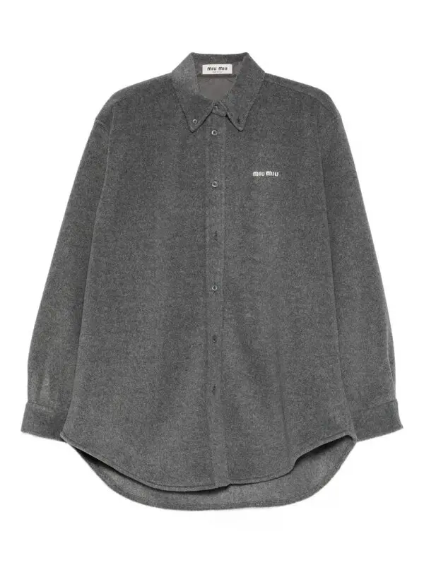 Miu Miu Overshirt With Embroidered Logo