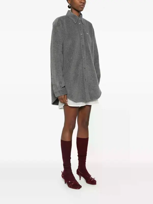 Miu Miu Overshirt With Embroidered Logo