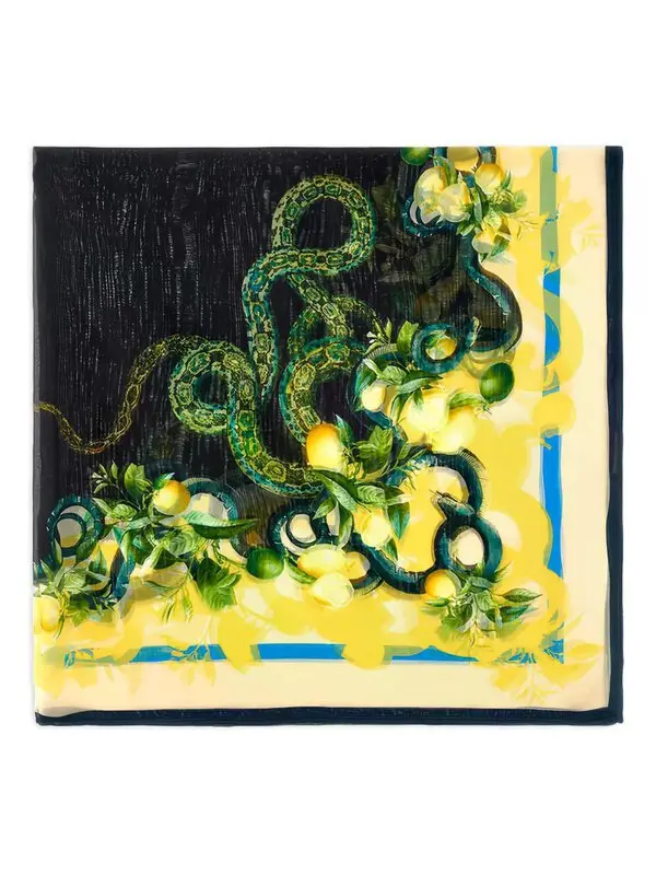 Roberto Cavalli Lemon-print Scarf - Yellow