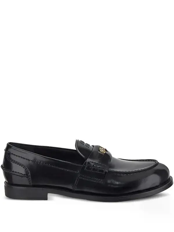 Miu Miu Leather Penny-strap Loafers - Black