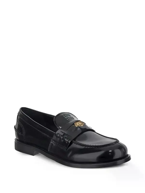 Miu Miu Leather Penny-strap Loafers - Black