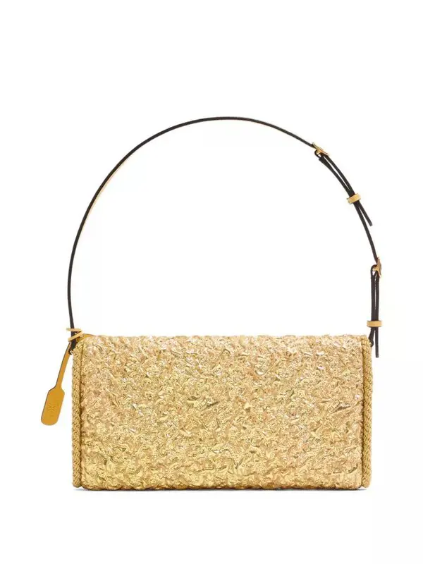 Valentino Garavani Small Devain Jacquard Shoulder Bag - Gold