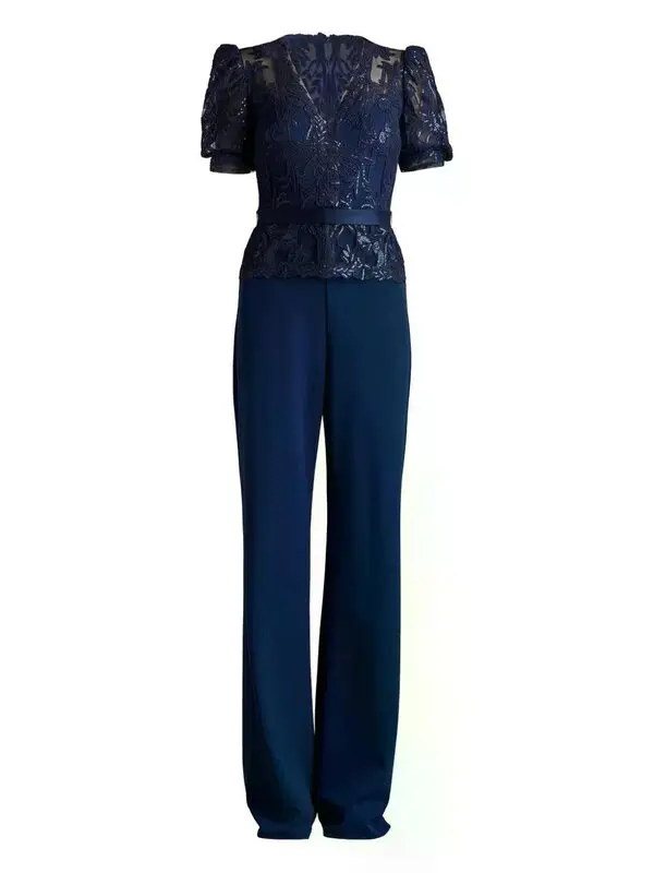 Tadashi Shoji Sequin Lace Jumpsuit - Blue