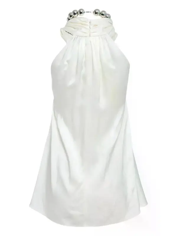 summer mini dress halter Fashion Summer White Print Halter Cross Tie-Up Mini Dress – EDITE MODE