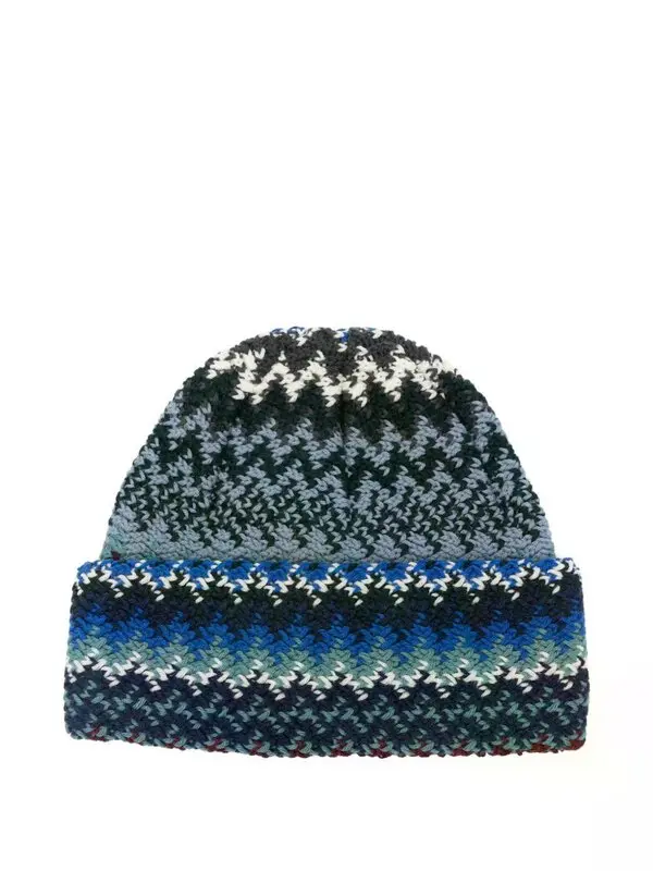 Missoni Zigzag Wool Beanie - Blue
