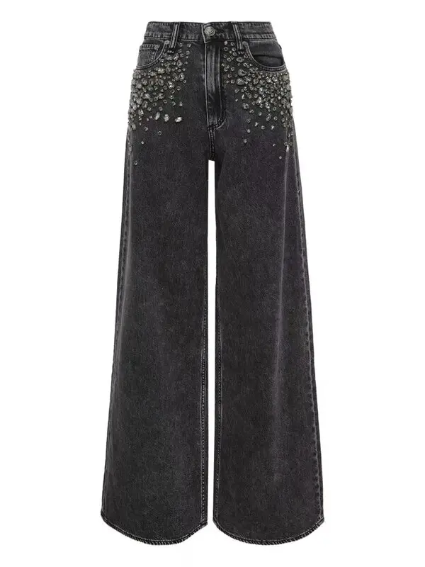Rag & Bone Sofie Jeans With Rhinestone Embellishments - Grey