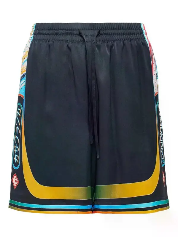 Casablanca Drawstring-fastening Printed Shorts - Black