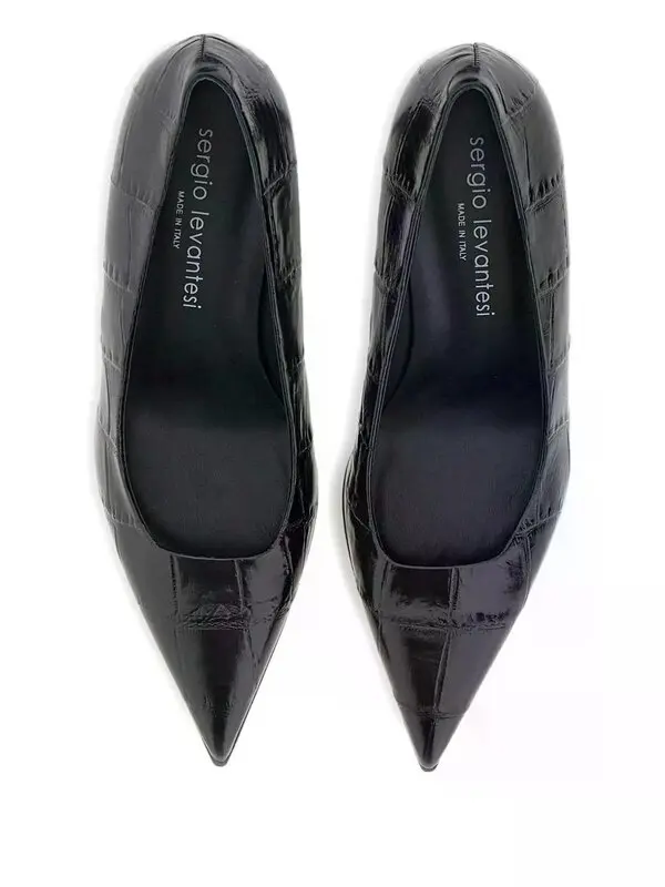 SERGIO LEVANTESI 80mm Grace Crocodile-effect Pumps