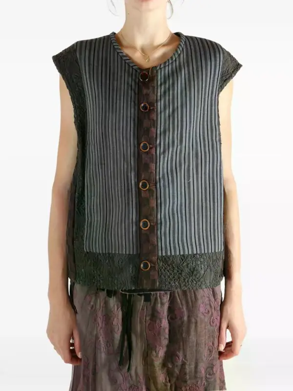 COMMUNS Patchwork Buttoned Vest