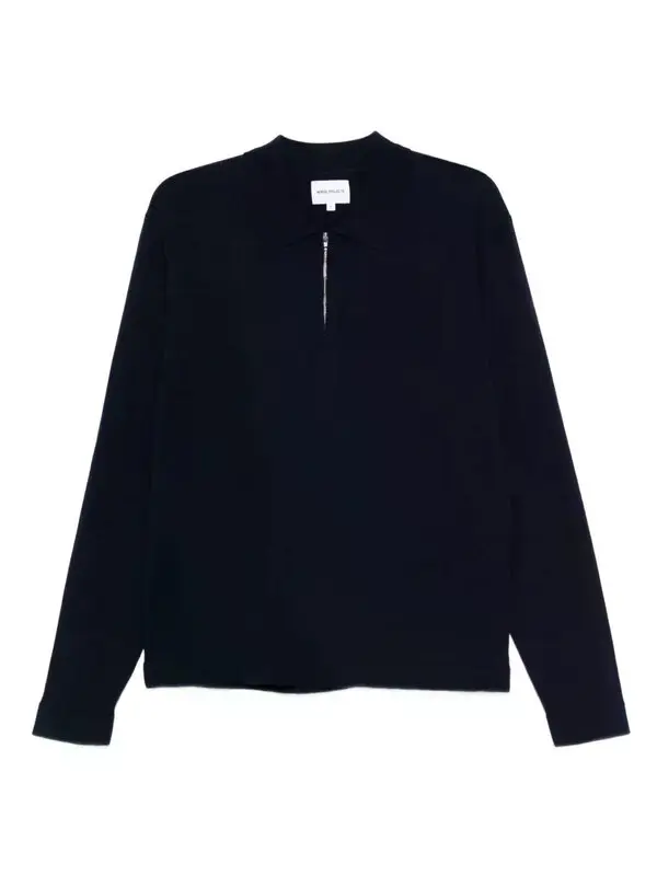 Norse Projects Zip-neck Polo Shirt - Black