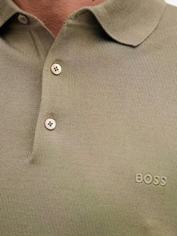 BOSS Button Long-sleeve Polo Shirt - Green