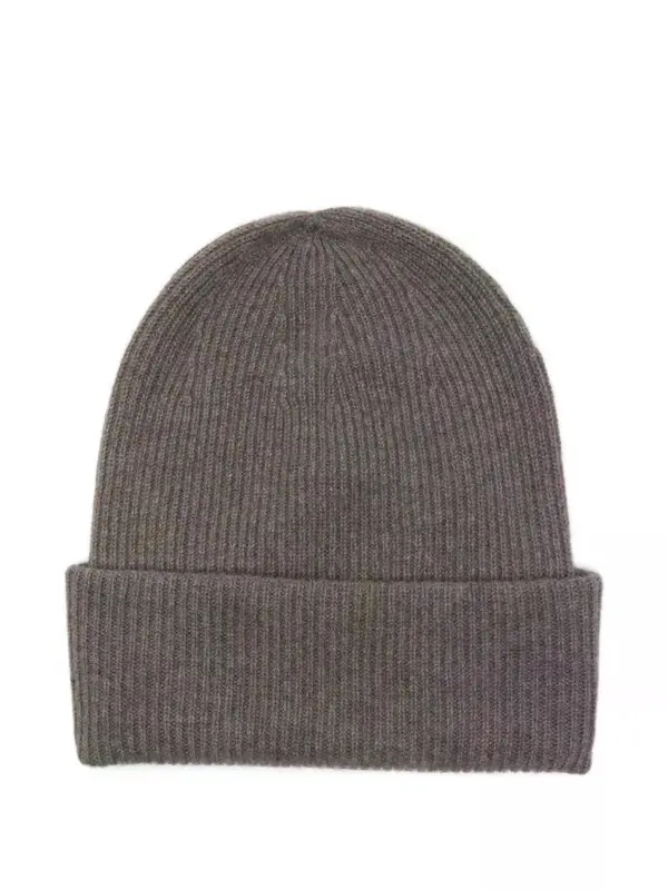LISA YANG Stockholm Ribbed Beanie - Brown