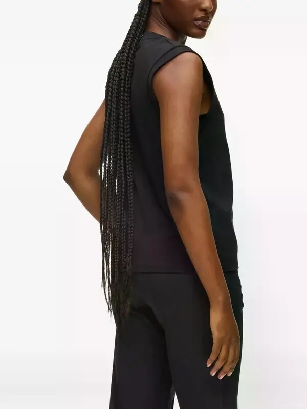 Karl Lagerfeld V-neck Logo Tank Top - Black